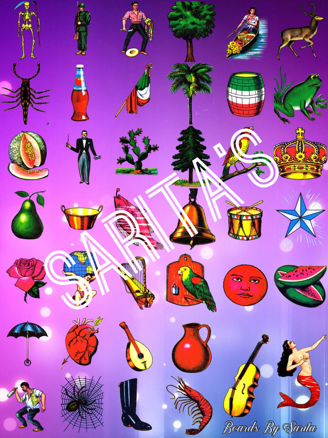 Loteria Mexicana Card Board 40 Images - Etsy