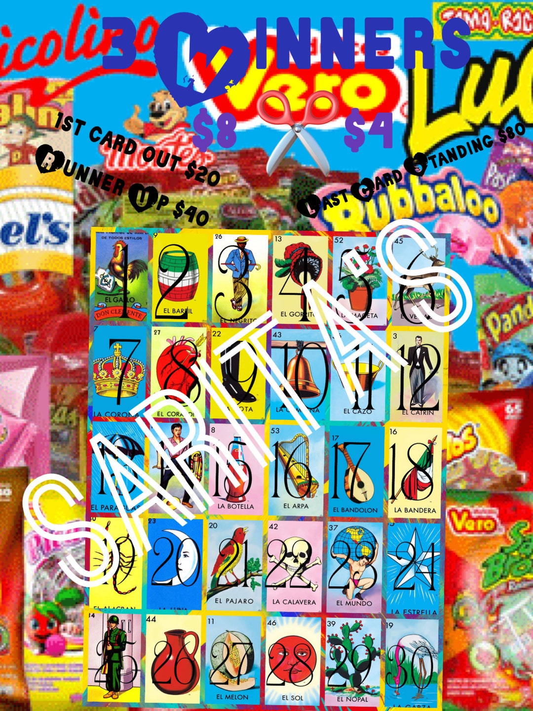 Loteria Mexicana Board Dulces Theme 3 Winner Board - Etsy
