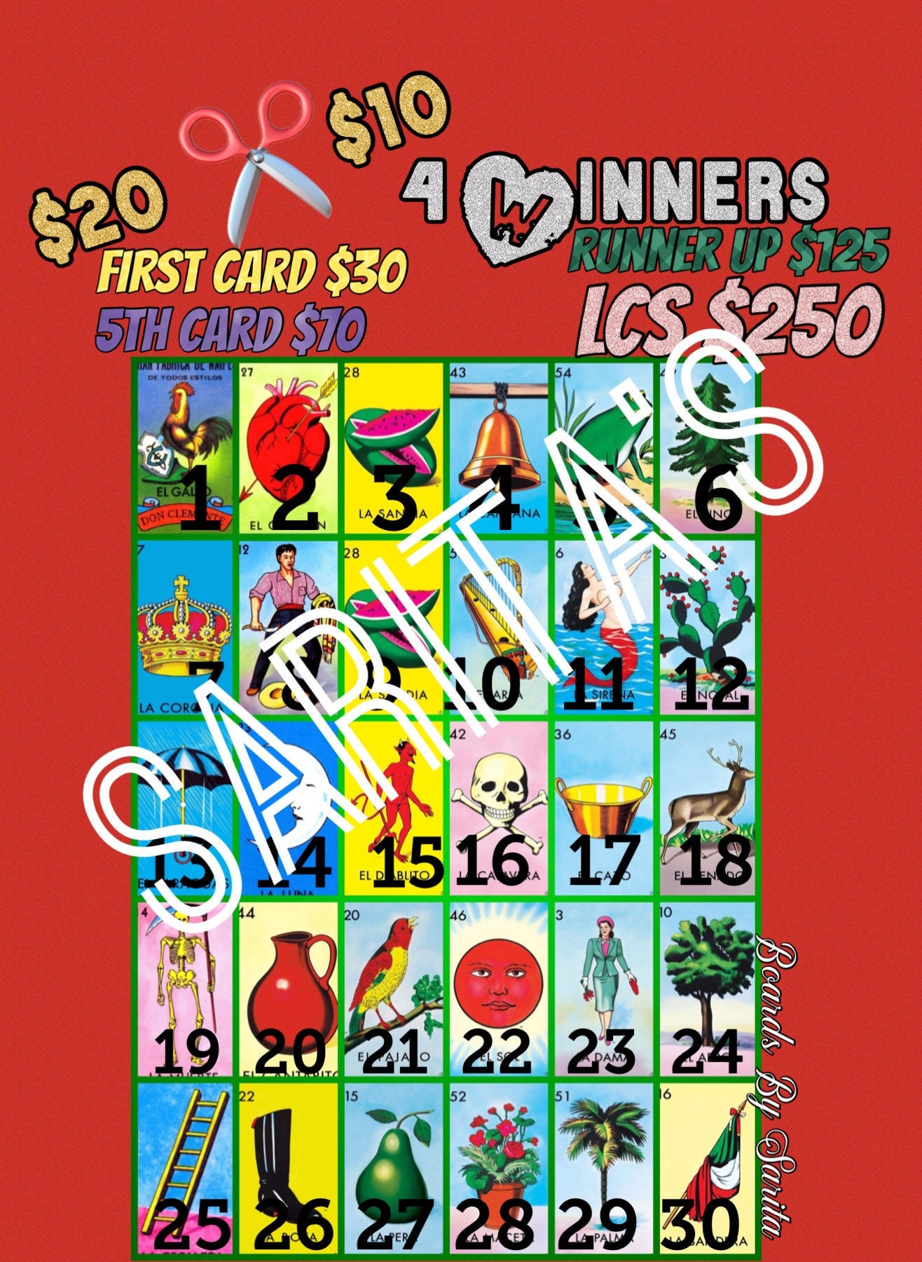 Loteria Mexicana Board Card New 4 Winner Board - Etsy