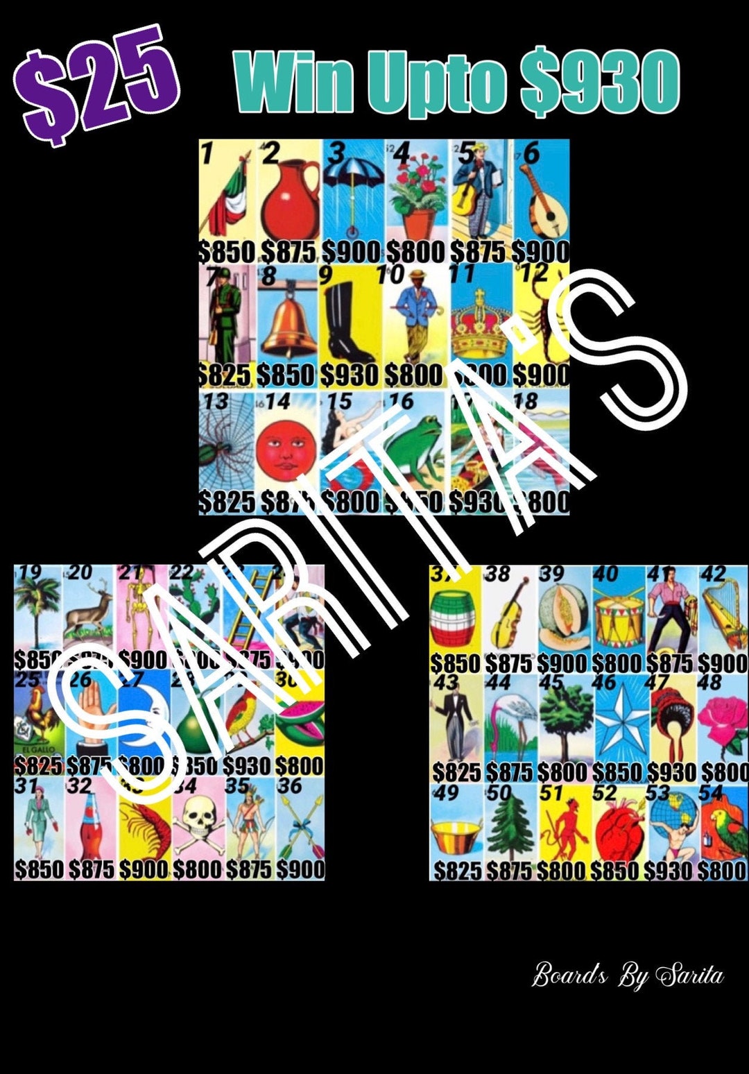 Loteria Mexicana Board Card 54 Cards Win Upto 930 Pyp Big Baller - Etsy