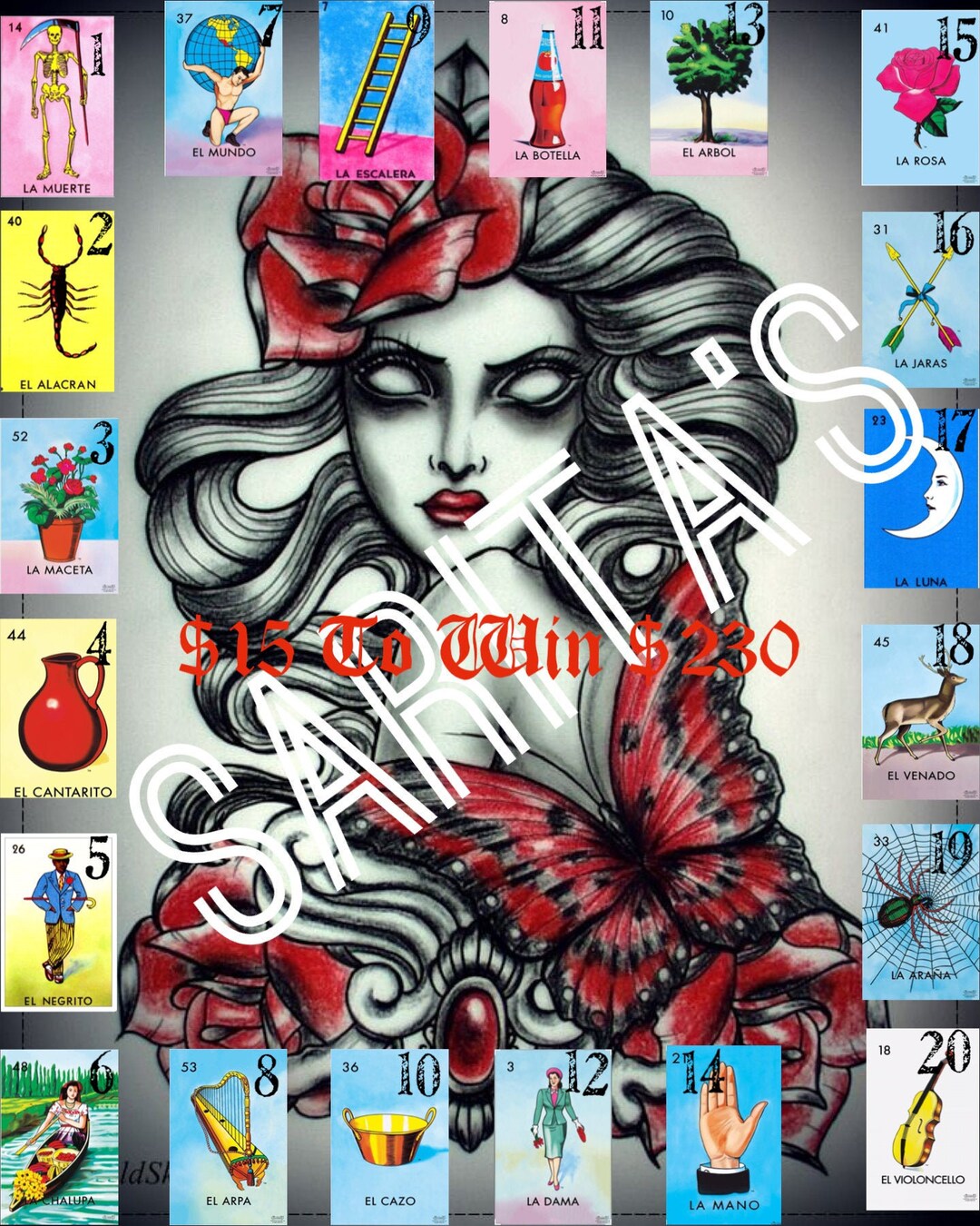 Loteria Mexicana Board Money Maker Dia De Los Muertos Day of Dead 15 ...