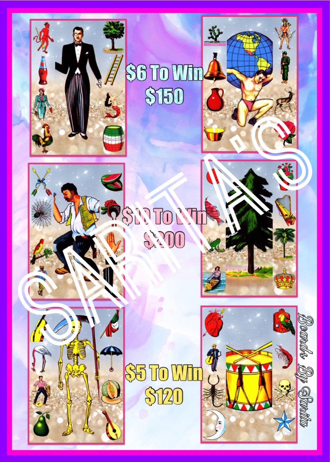 Loteria Mexicana Board Cards 54 Numbers PYP - Etsy