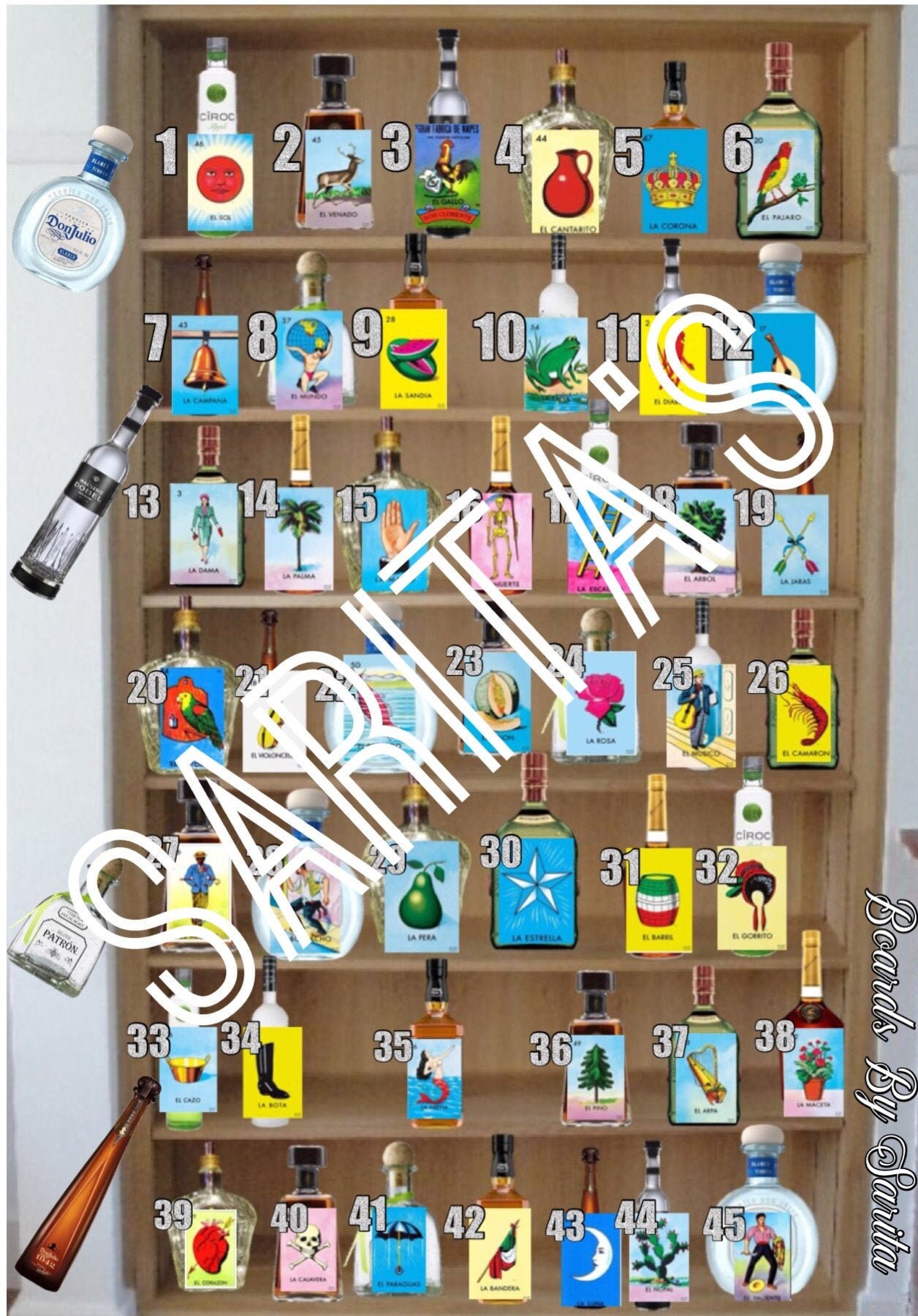 Loteria Mexicana Board Card Tequila Theme 45 Cards - Etsy