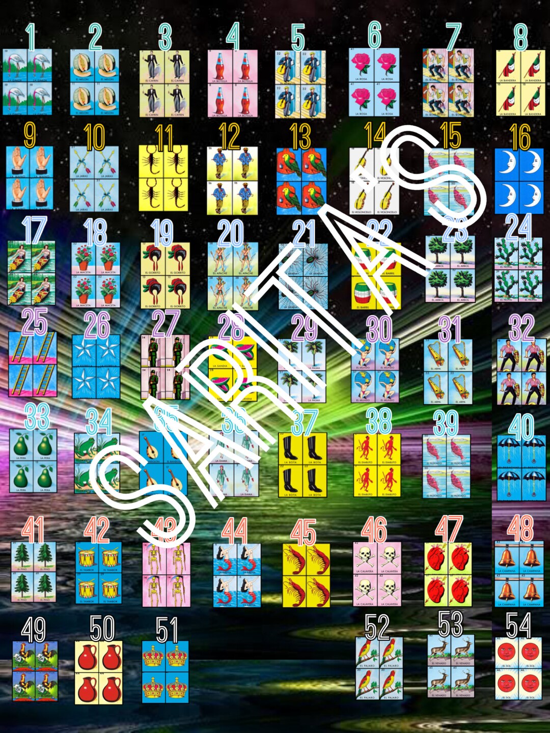 Loteria Mexicana Board Shuffle Roulette Wheel Theme All 54 Cards With ...