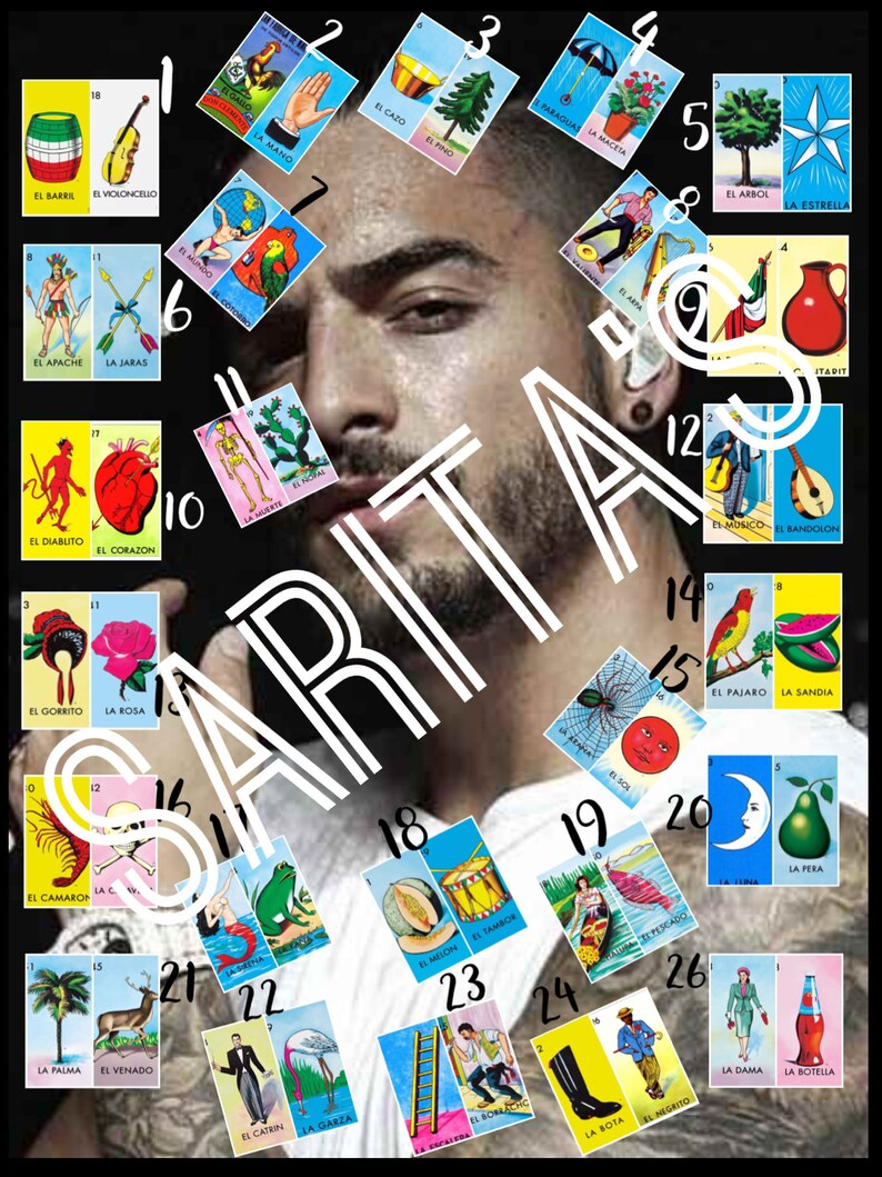 Loteria Mexicana Board Maluma 26 Numbers 2 Cards Each No Doubles - Etsy