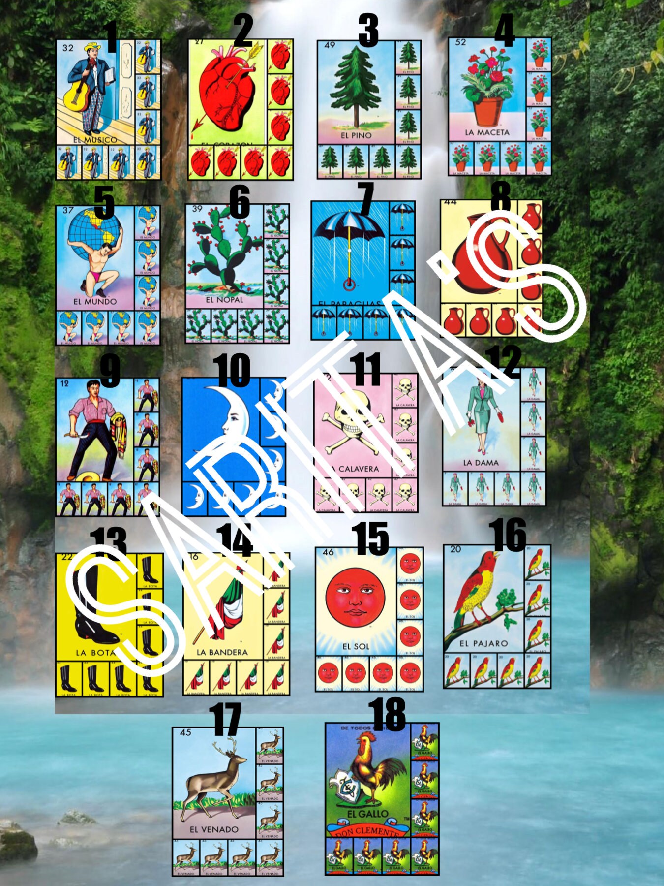 Loteria Mexicana Board Shuffle Roulette Wheel Theme Waterfall - Etsy