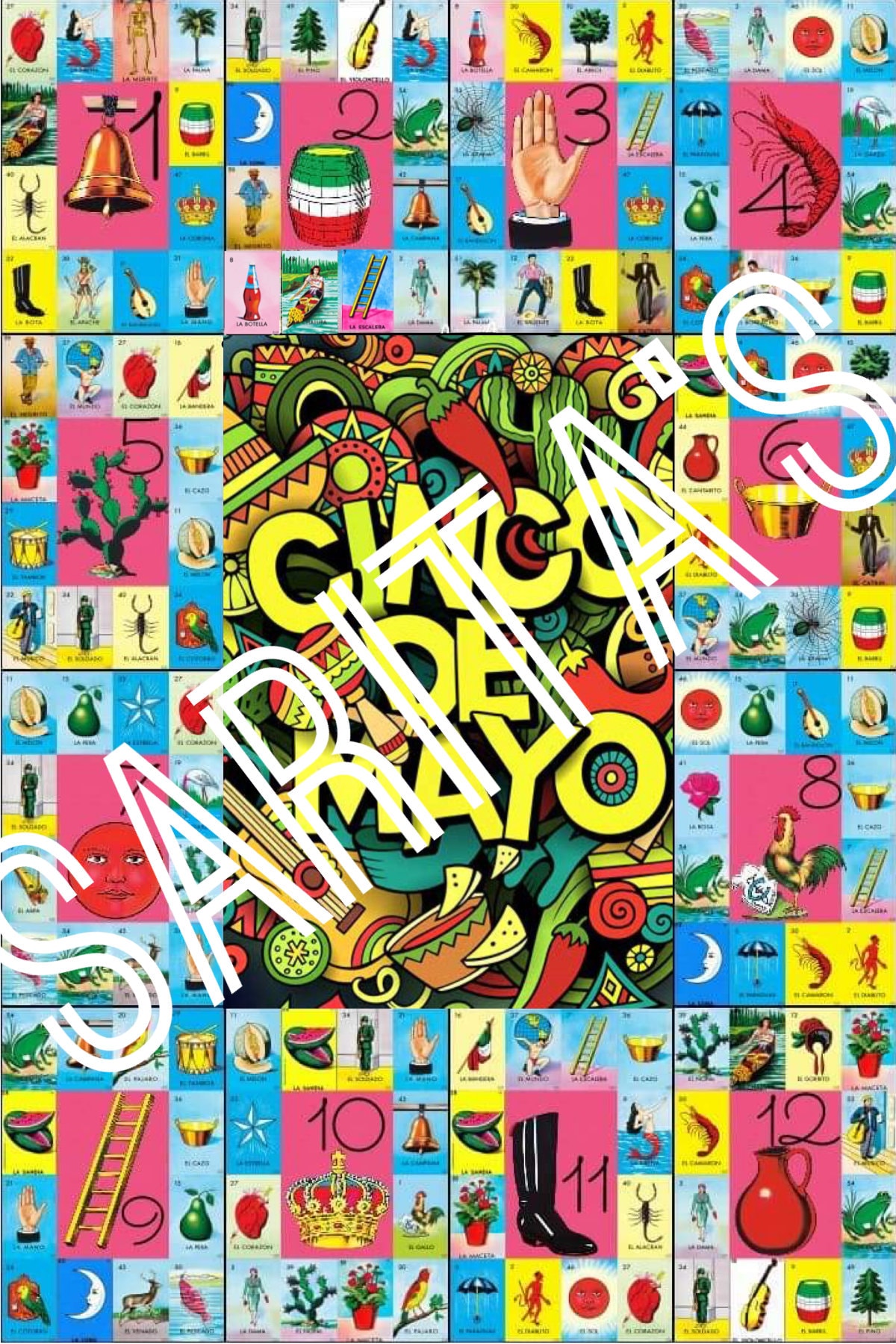 Loteria Mexicana Board 12 Numbers Cinco De Mayo Pocito - Etsy