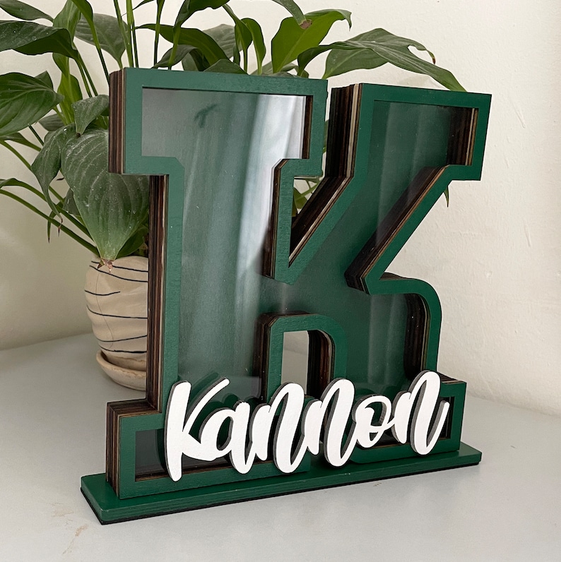 Personalized Letter Piggy Bank, Wooden Money Box With Name for Kids ...