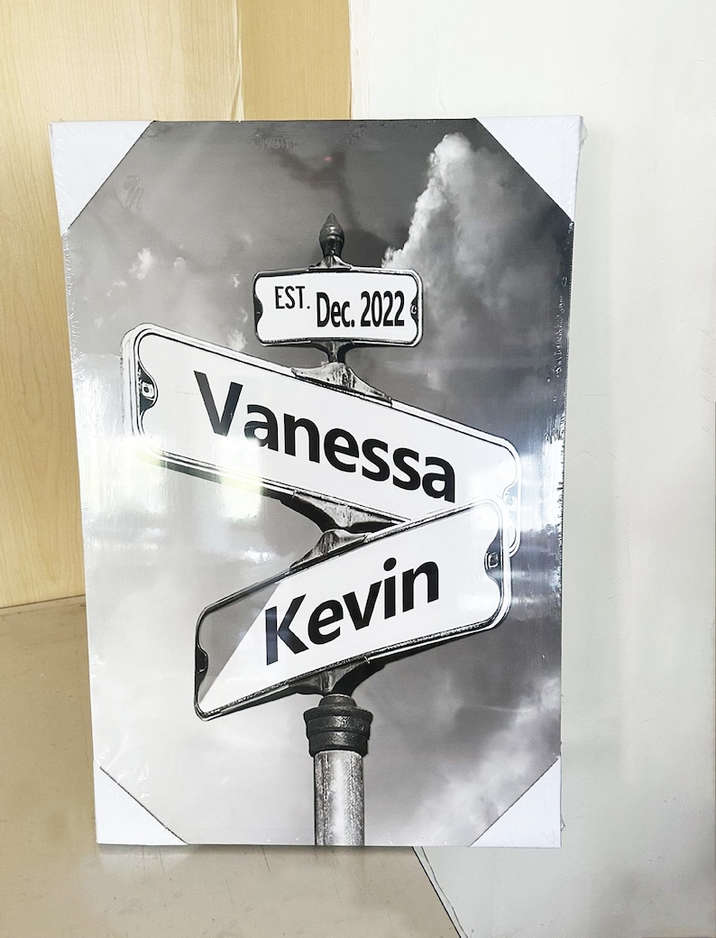 Personalized Road Names Canvas Sign, Custom Name Vintage Street Sign ...
