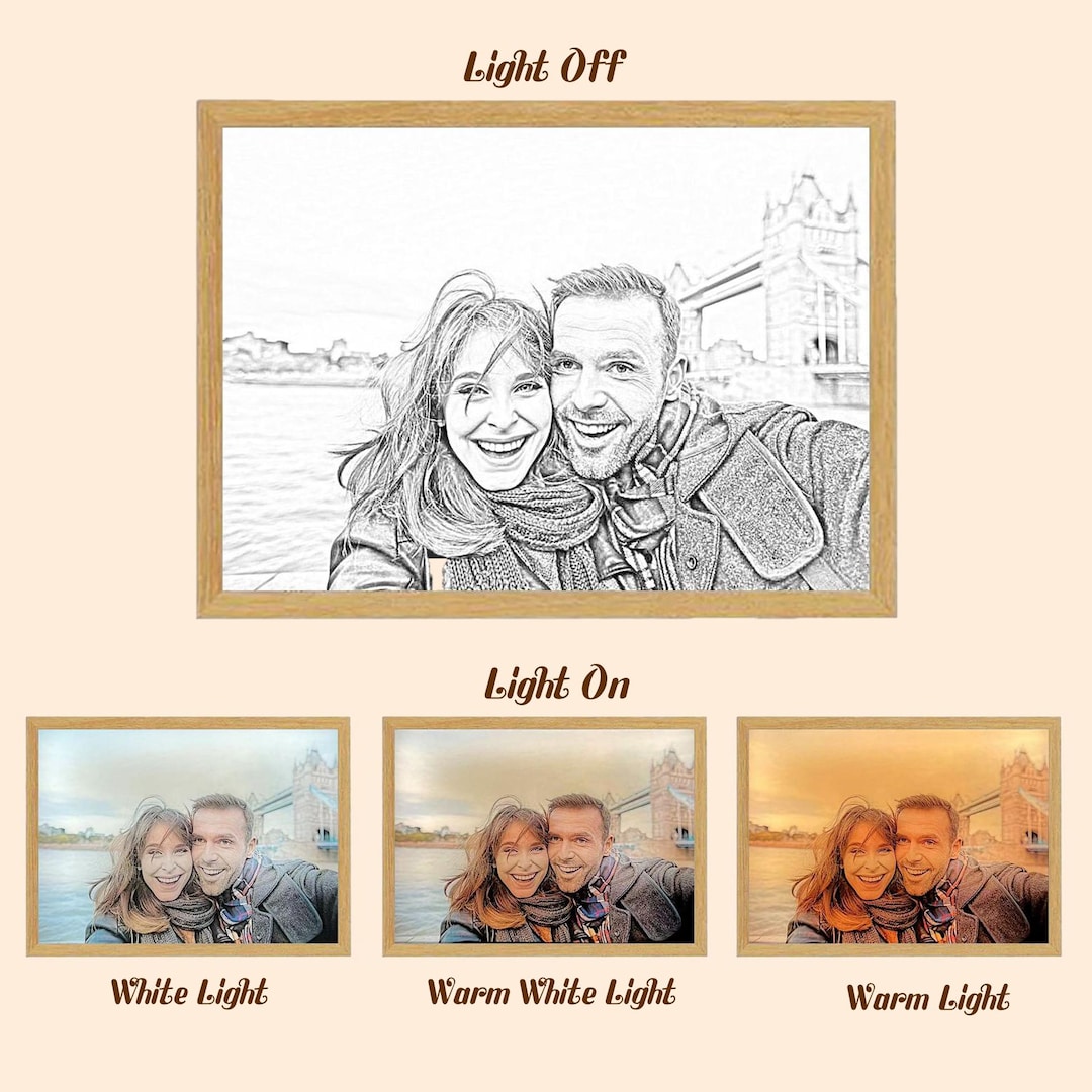 Personalized Light Painting, Custom Photo Painting Wall Light Hangings ...