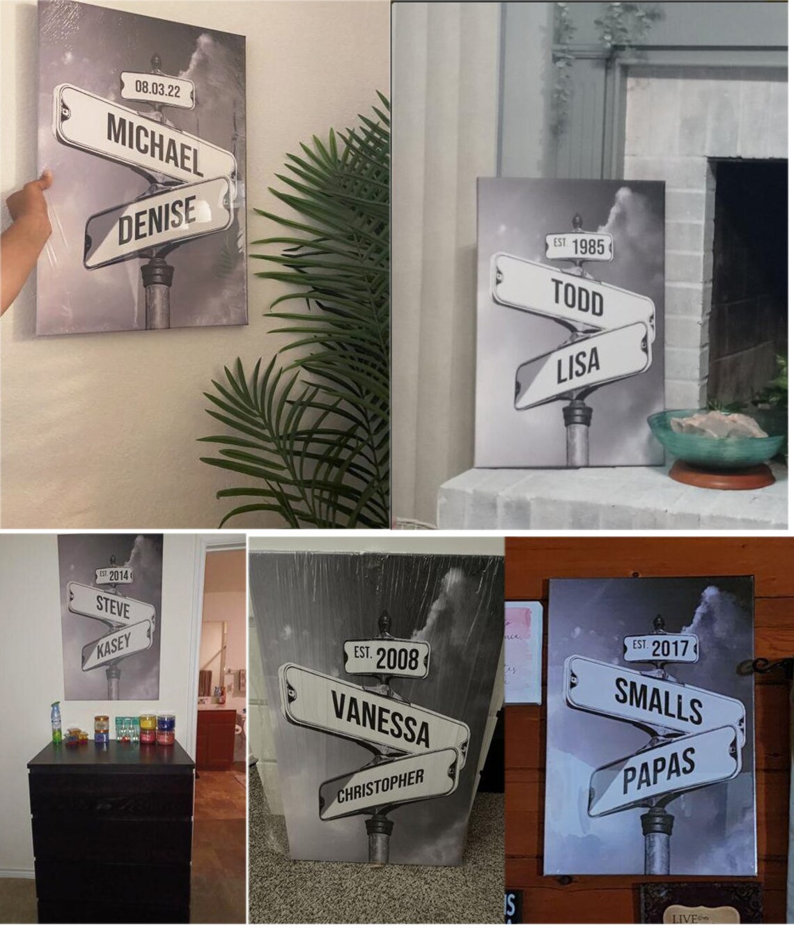 Personalized Road Names Canvas Sign, Custom Name Vintage Street Sign ...