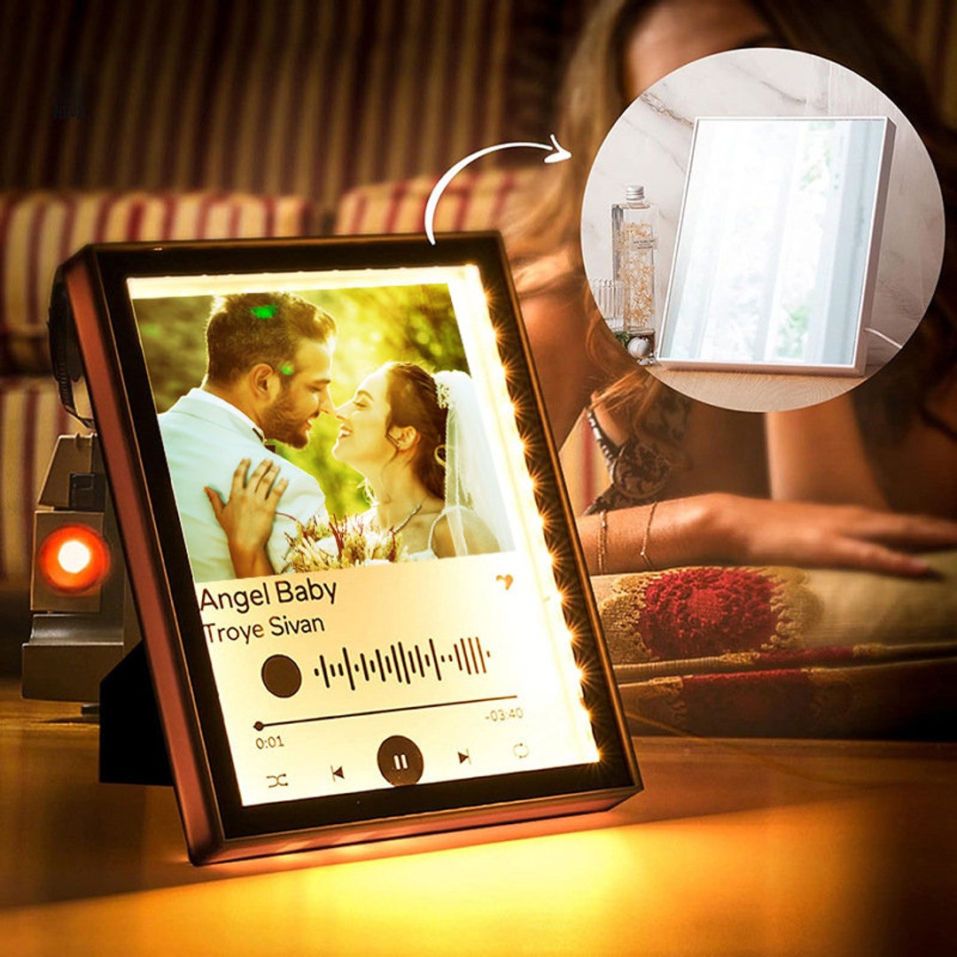 Led Mirror Photo Lamp, Led Photo Frame Mirror, Personalized Photo Light ...