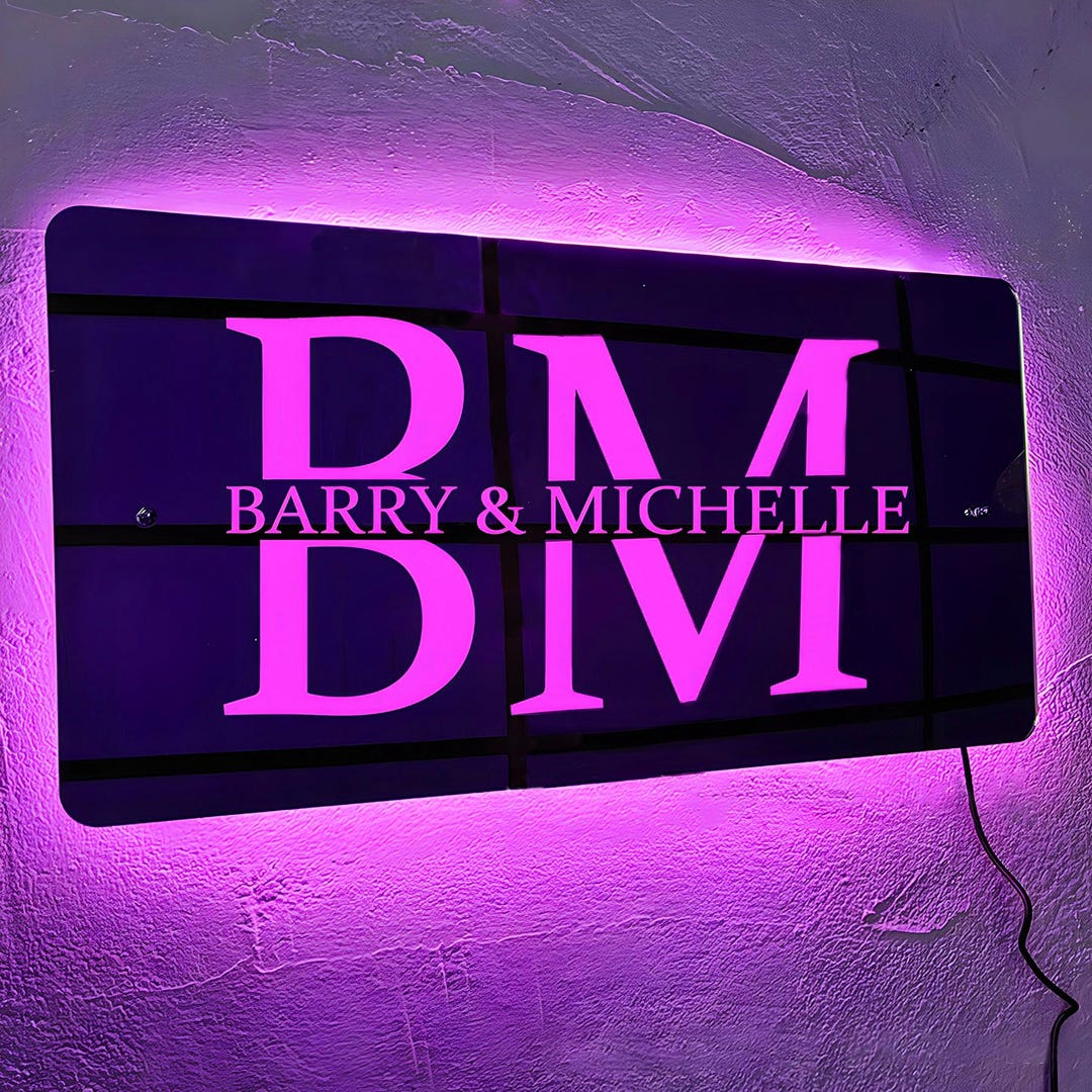 Personalized Names Love Mirror Sign With Remote, Light up Mirror Wall ...