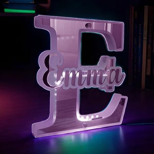 Custom Led Mirror Light up Letter, Personalized Inital Name Mirror Neon ...
