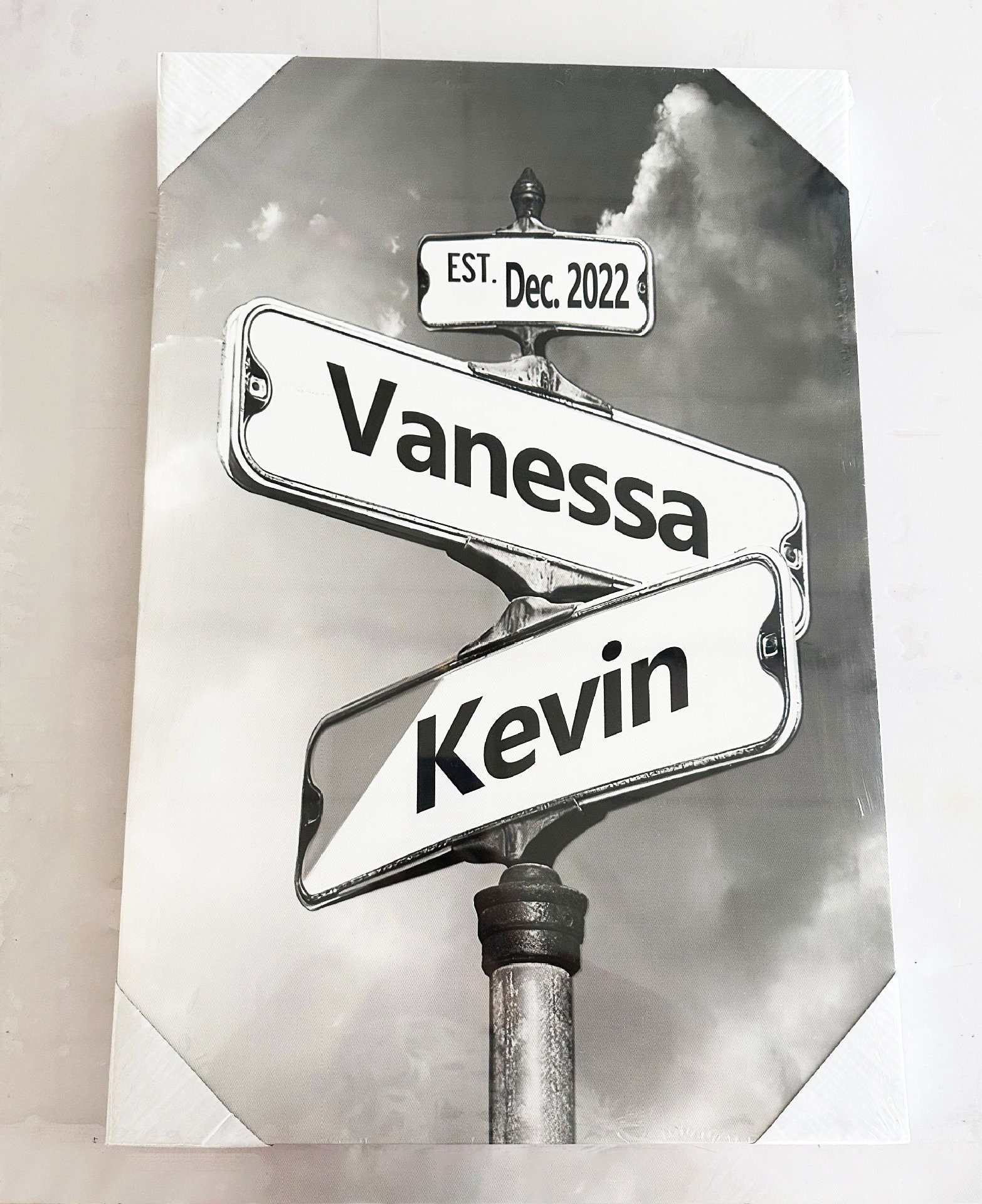 Personalized Road Names Canvas Sign, Custom Name Vintage Street Sign ...
