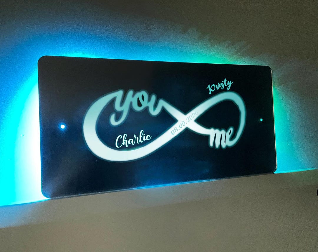 Personalized Infinity Mirror Sign With Remote, You Me Mirror Wall Lamp ...