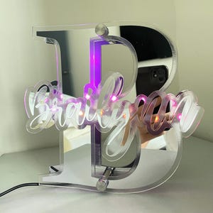 Custom Led Mirror Light up Letter, Personalized Inital Name Mirror Neon ...