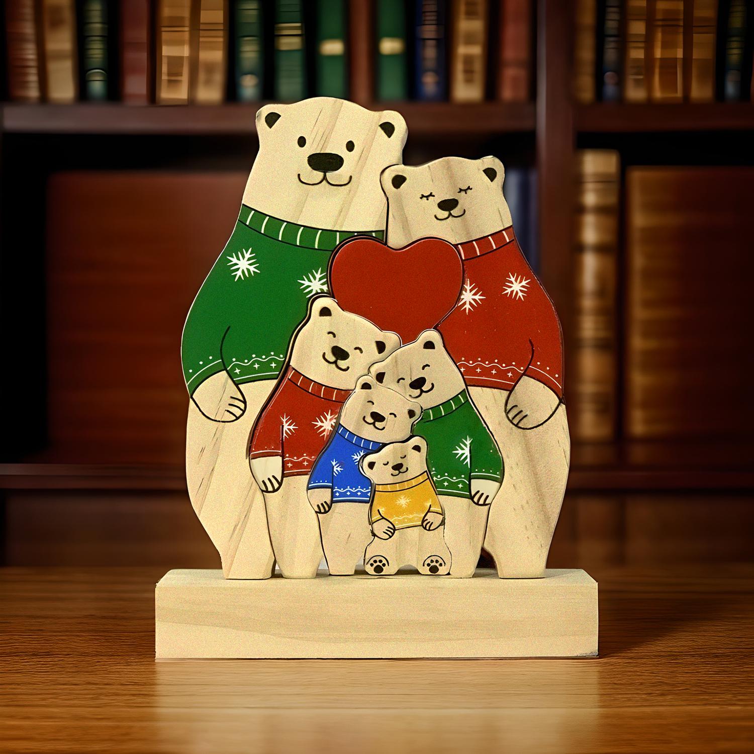 Personalized Wooden Hug Bears Family Puzzle, Custom Christmas Decor - Etsy