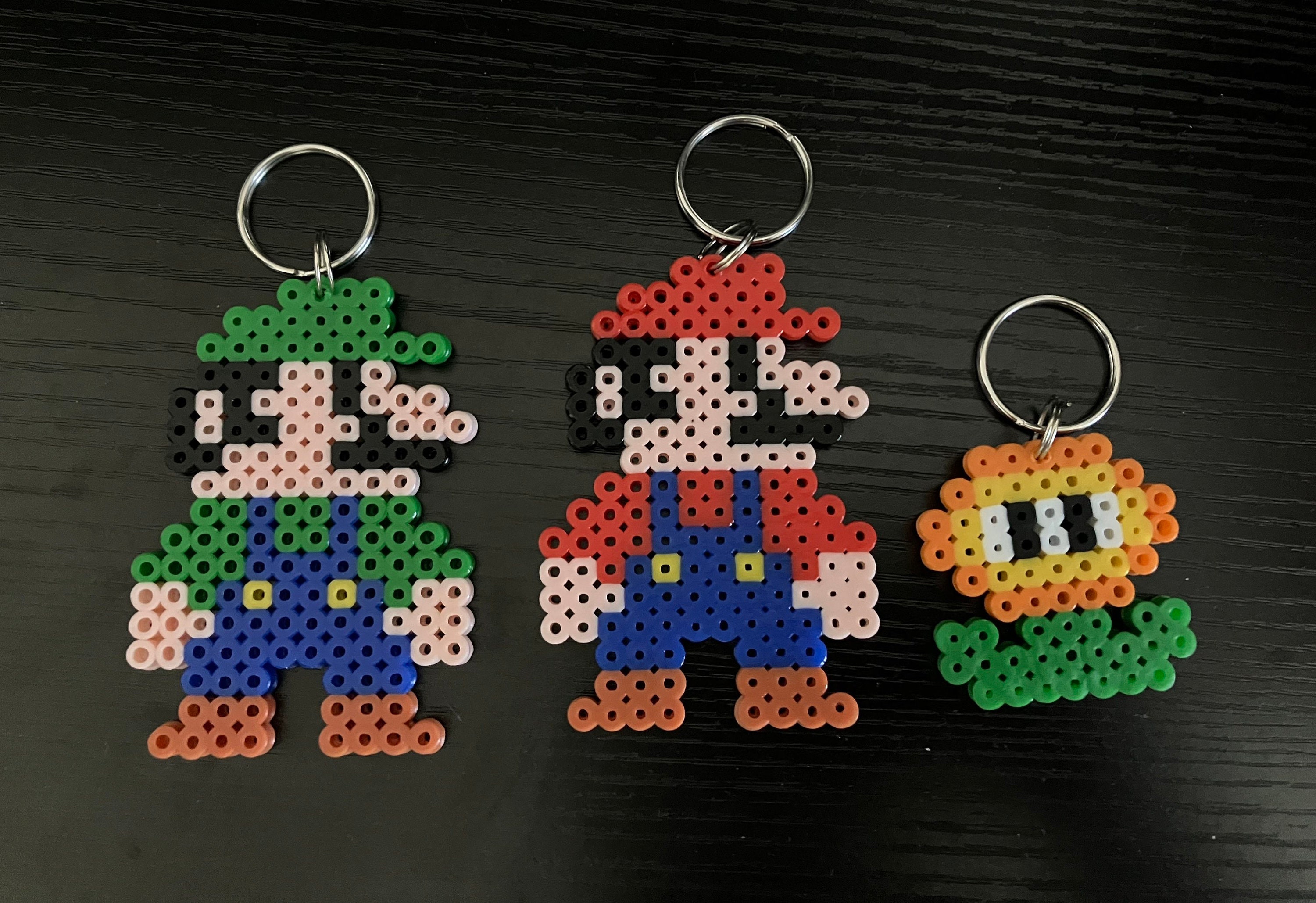 Super Mario Keychain, Mario and Luigi Perler - Etsy