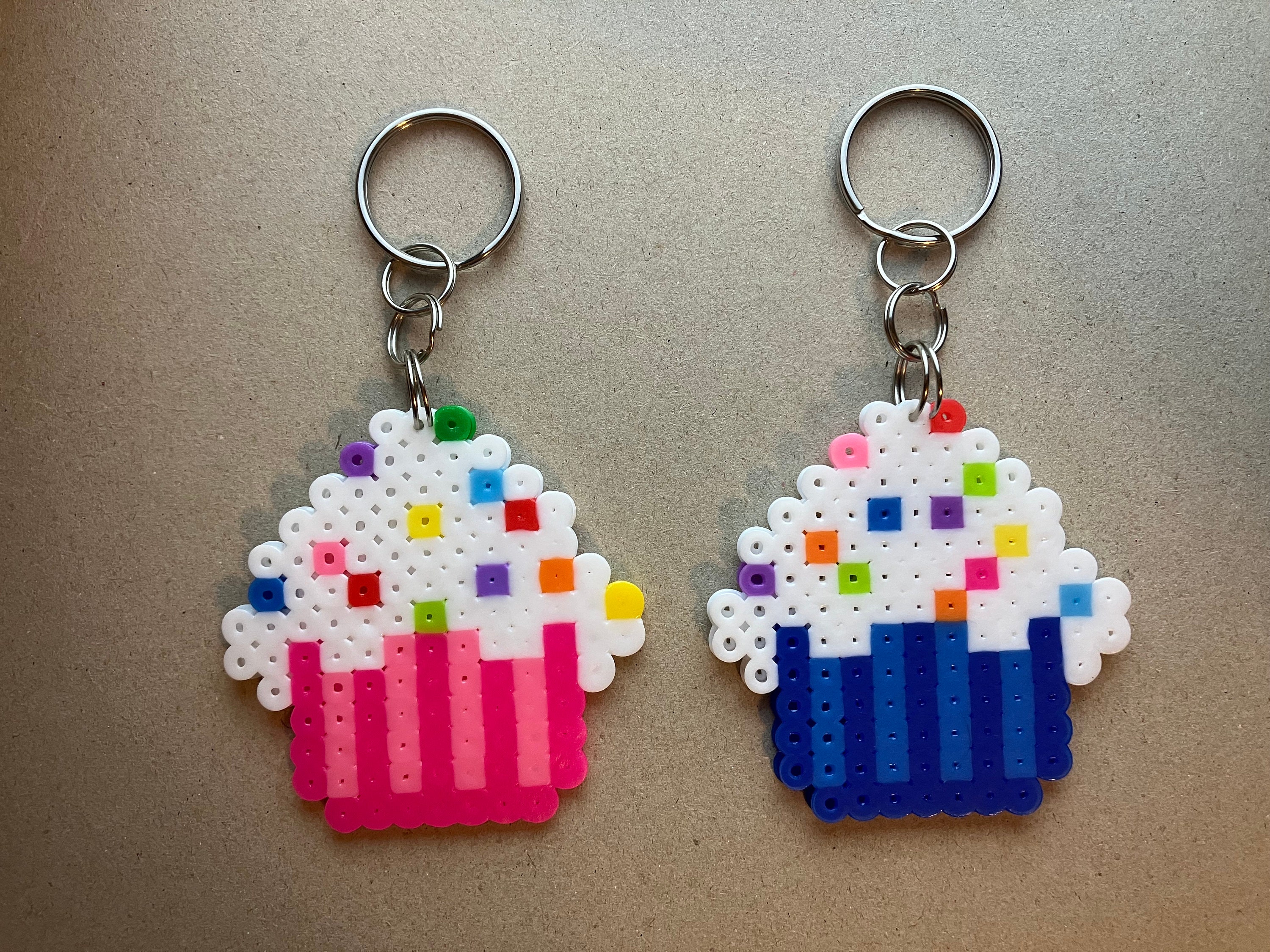 Cupcake Keychains, Melting Beads, Perler - Etsy