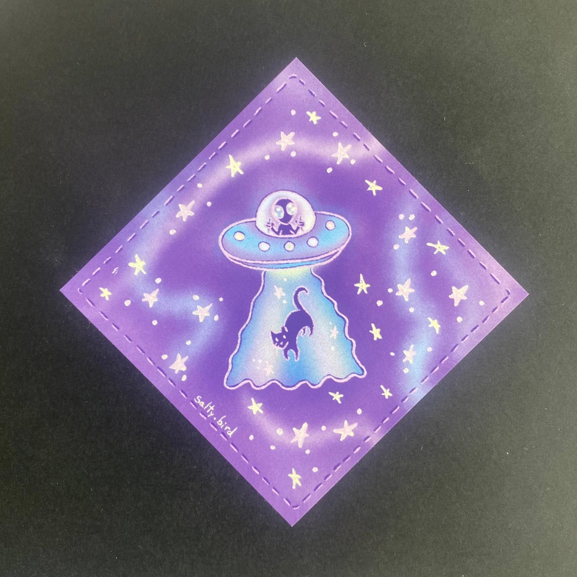 Alien Abduction Cat Vinyl Sticker | UFO Space Art - Etsy