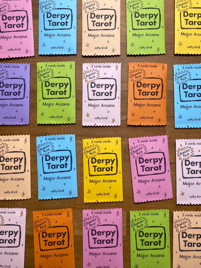Derpy Tarot Cards Booster Pack | Major Arcana, Hand Drawn (5 Cards) - Etsy