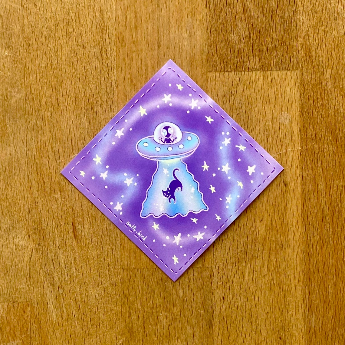 Alien Abduction Cat Vinyl Sticker | UFO Space Art - Etsy