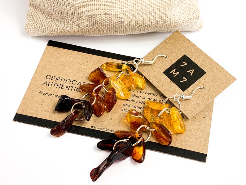 Amber Earrings Amber Dangle Earrings Handmade Hanging - Etsy