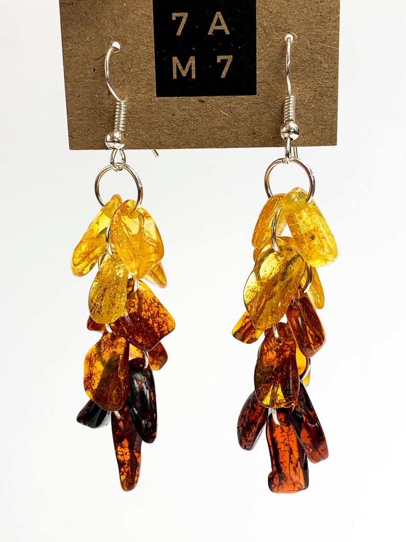 Amber Earrings Amber Dangle Earrings Handmade Hanging | Etsy