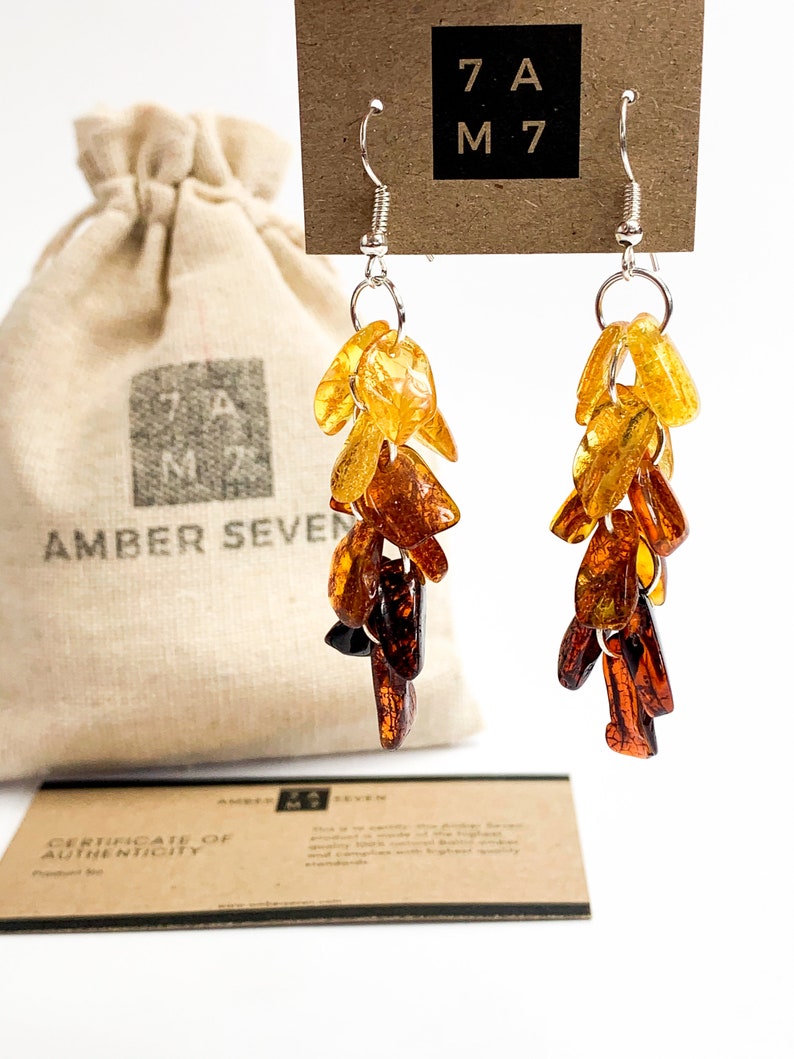 Amber Earrings Amber Dangle Earrings Handmade Hanging | Etsy