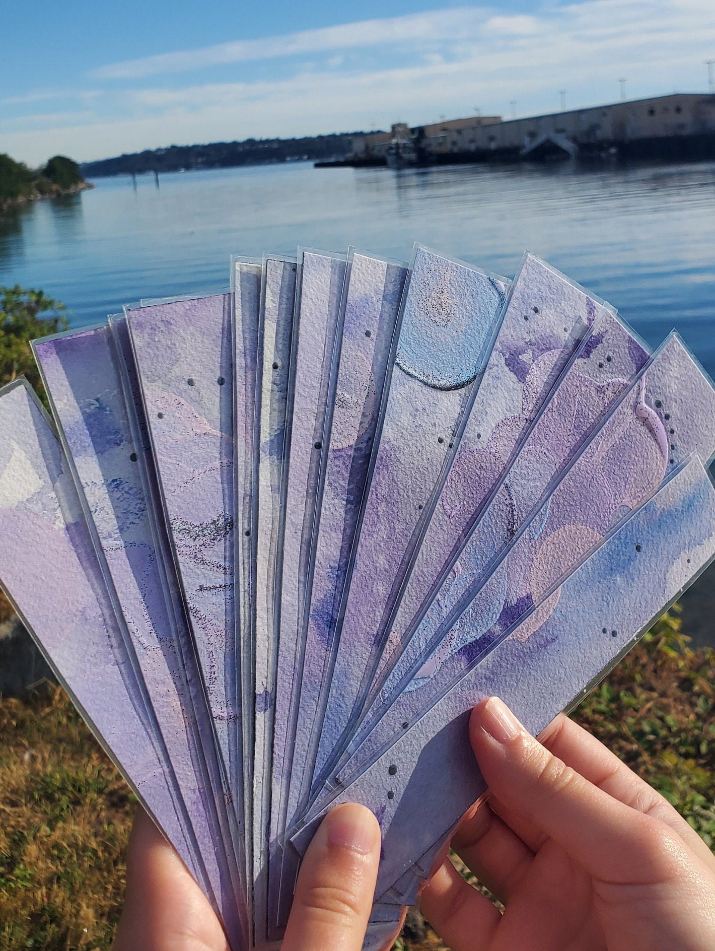 Lilac & Black Glitter Hand Painted Bookmarks - Etsy