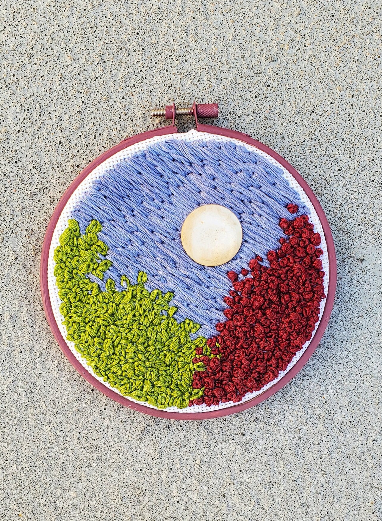 Twilight Moon Against the Tree Line Embroidery - Etsy