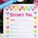 Printable Kids Secret Pal Valentine's Day Gift Exchange, Valentine's ...