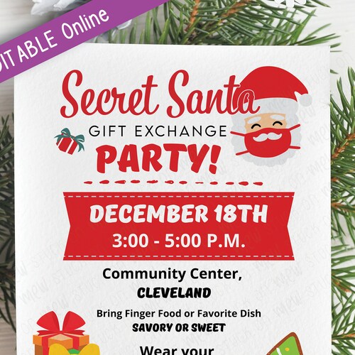 Printable Secret Santa Gift Exchange Questionnaire Christmas - Etsy