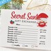 Printable Secret Santa Gift Exchange, Christmas Secret Santa, Christmas ...