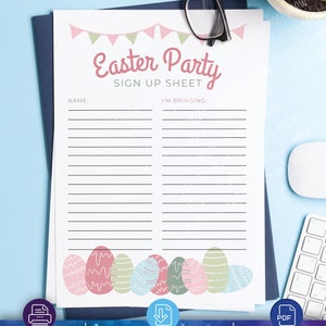 Printable Easter Party Sign-up Sheet (PDF, JPEG) - Etsy