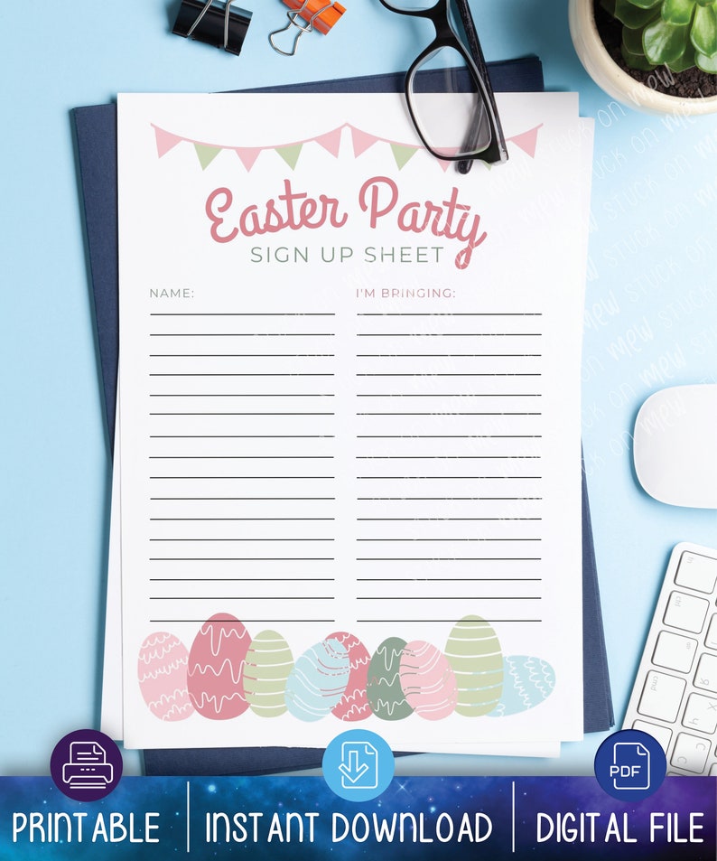 Printable Easter Party Sign up Sheet, Class Easter Party I'm Bringing ... Printable Easter Party Sign up Sheet, Class Easter Party I'm Bringing ...