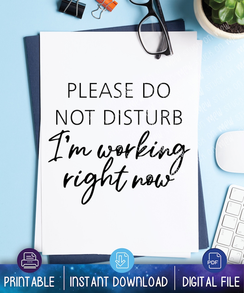 Do Not Disturb - I'm Working Sign (digital Download) - Etsy