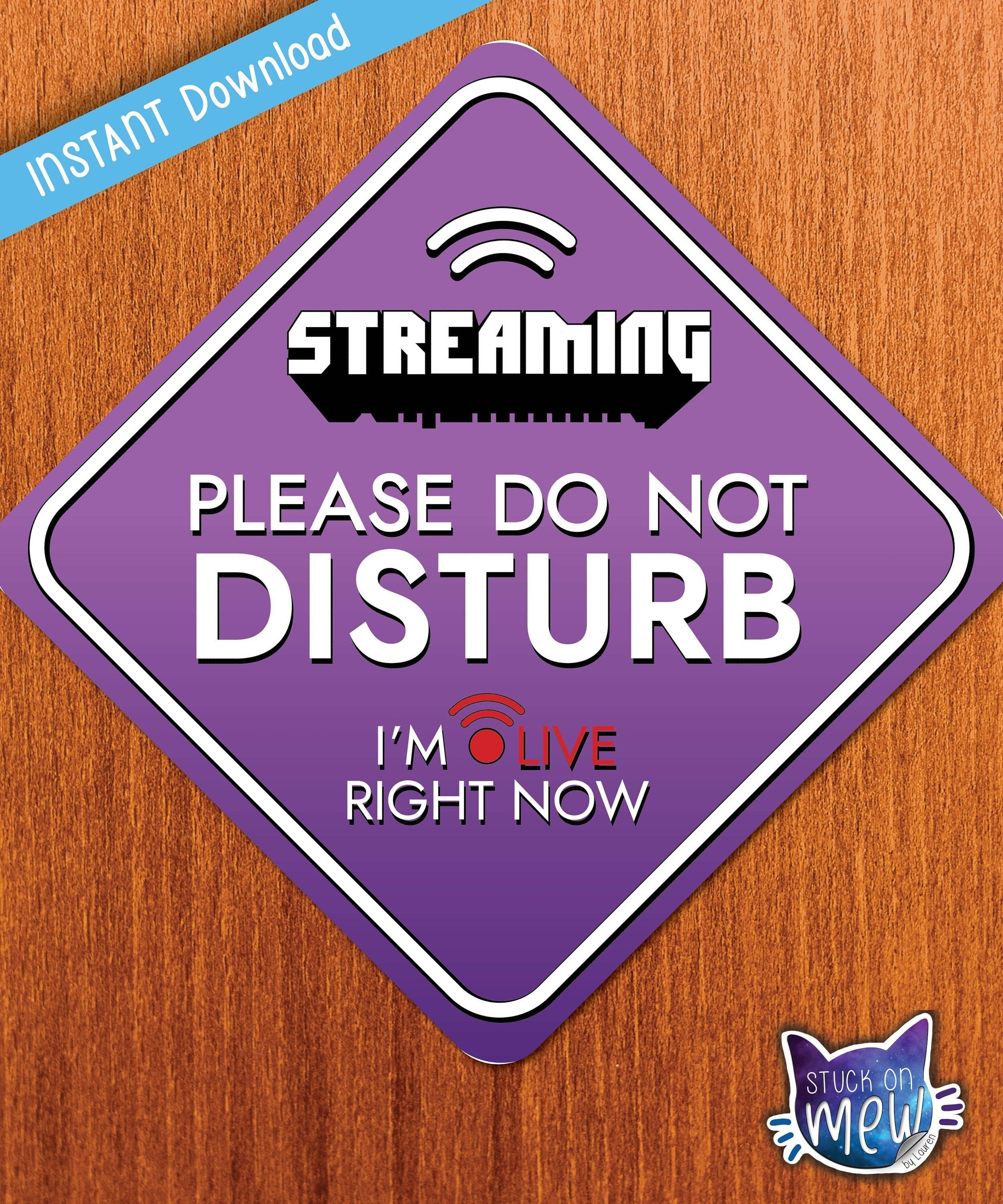 Streaming Live Please Do Not Disturb, Do Not Enter Hanging Sign, Twitch ...
