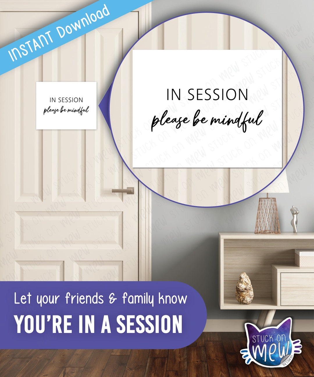Printable in Session Please Be Mindful Sign, Do Not Enter Sign ...