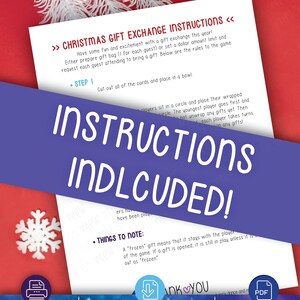 Printable Christmas Game Gift Exchange, Christmas Gift Exchange Cards ...