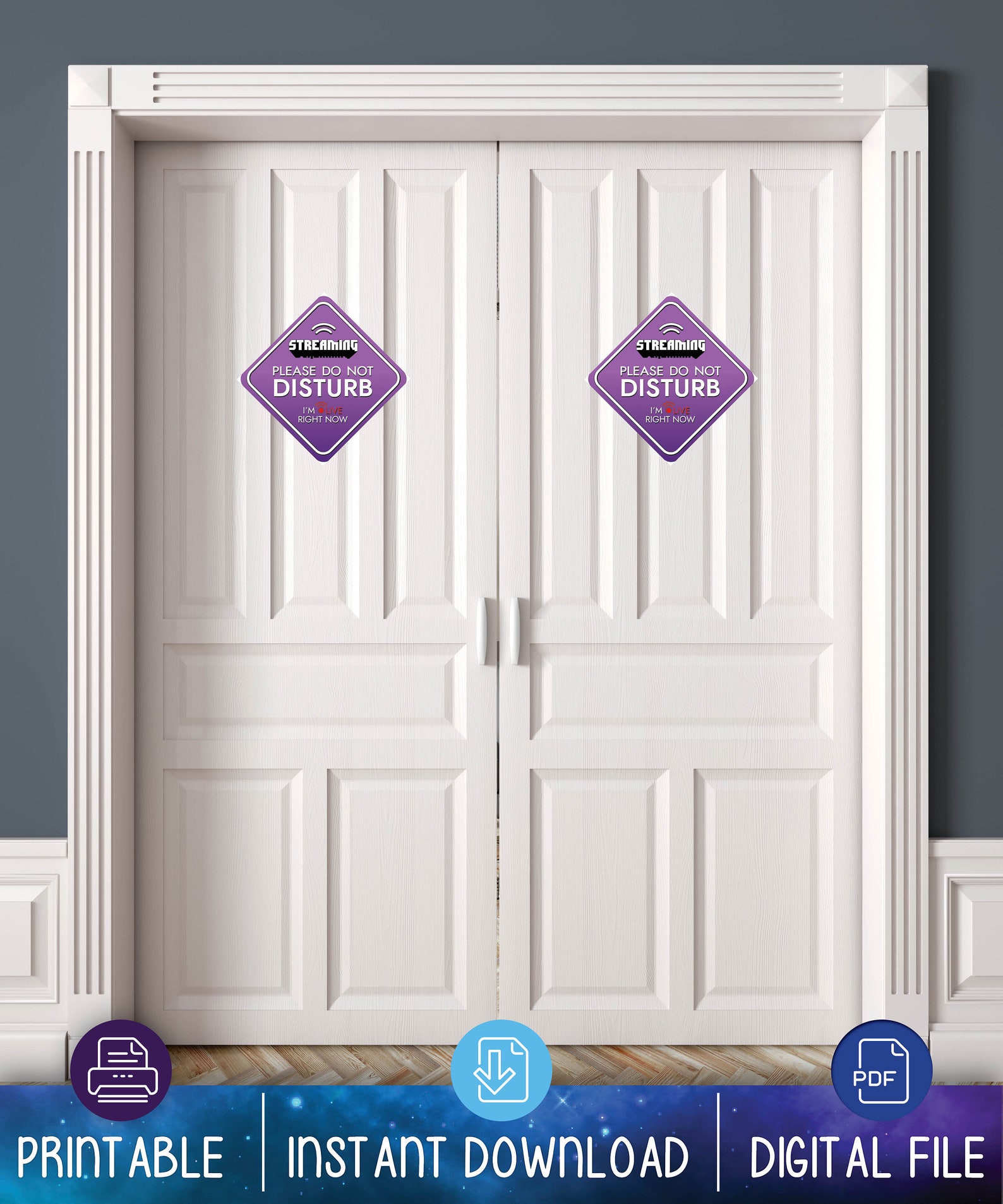 Streaming Live Please Do Not Disturb, Do Not Enter Hanging Sign, Twitch ...