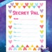 Printable Kids Secret Pal Valentine's Day Gift Exchange, Valentine's ...