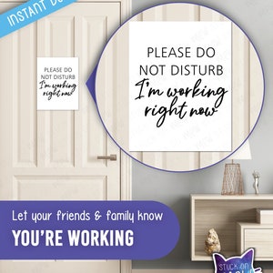 Office Please Do Not Disturb I'm Working Sign, Do Not Enter Sign ...
