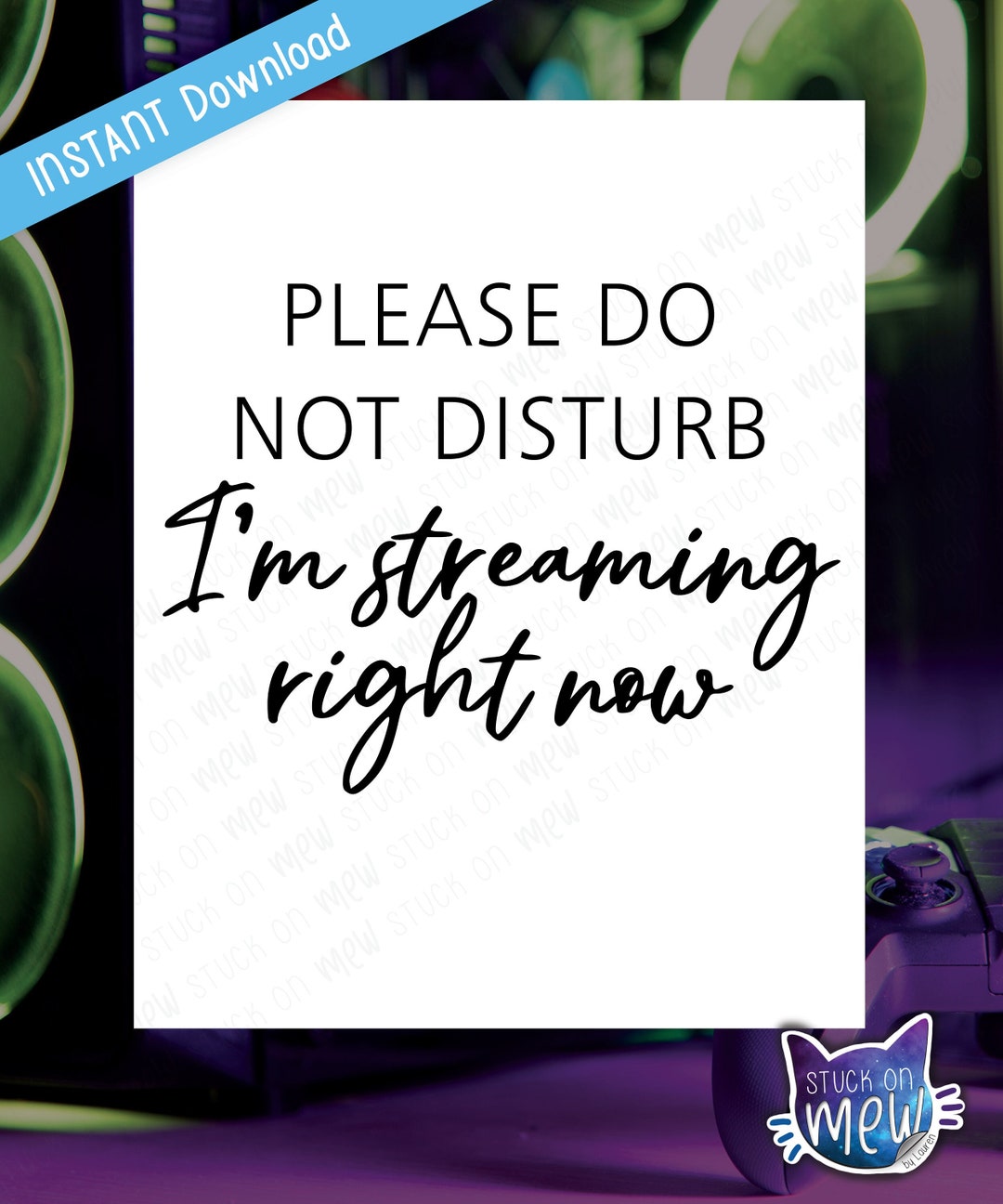 Streaming Door Sign: Do Not Disturb - Gamer Room Decor (PDF, JPEG) - Etsy