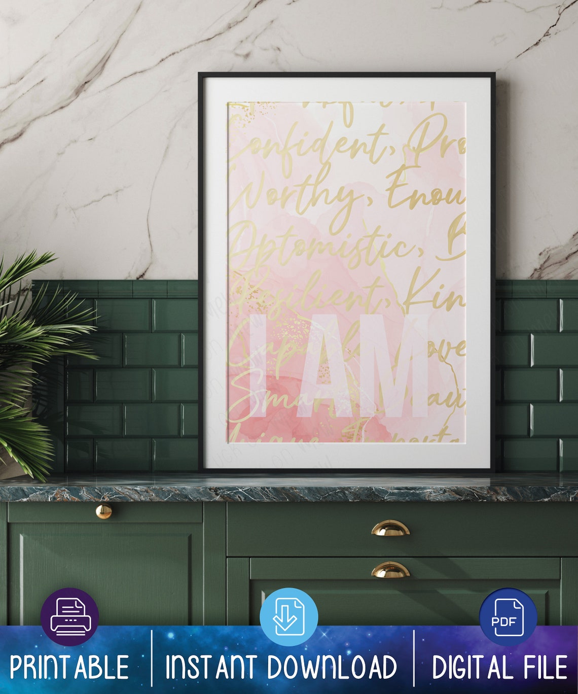 Instant Download Positive Affirmations I Am Printable Wall Art - Etsy