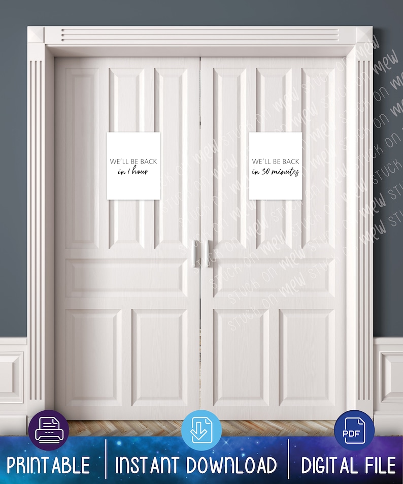 Office We'll Be Back in 15 Minutes Door Sign, Out of Office Sign, Back ...