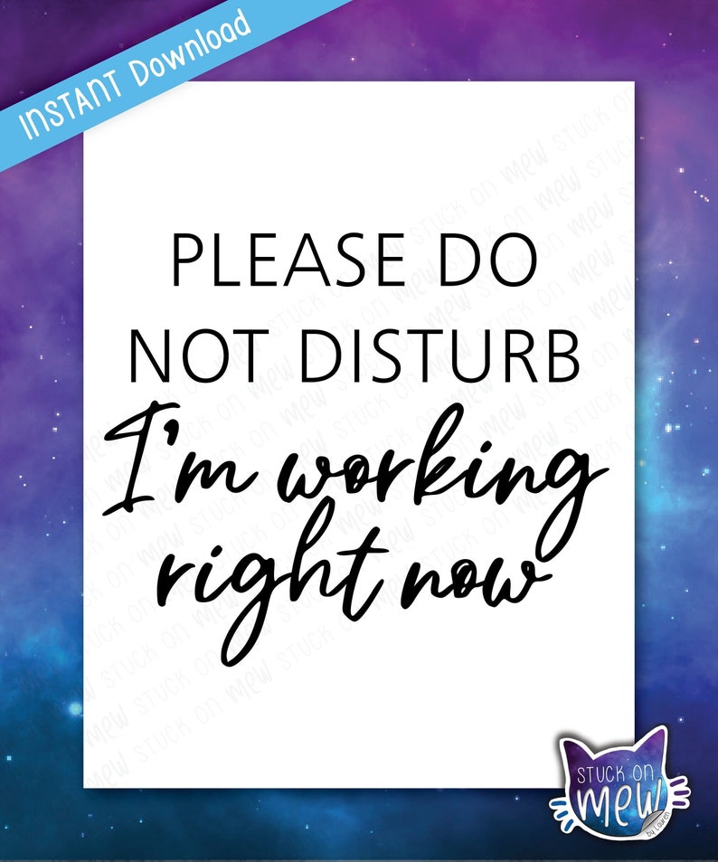 Office Please Do Not Disturb I'm Working Sign, Do Not Enter Sign ...