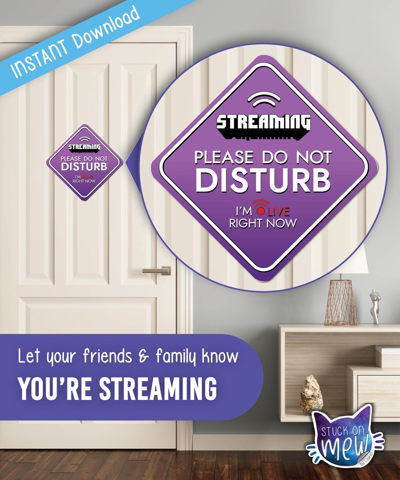 Streaming Live Please Do Not Disturb, Do Not Enter Hanging Sign, Twitch ...