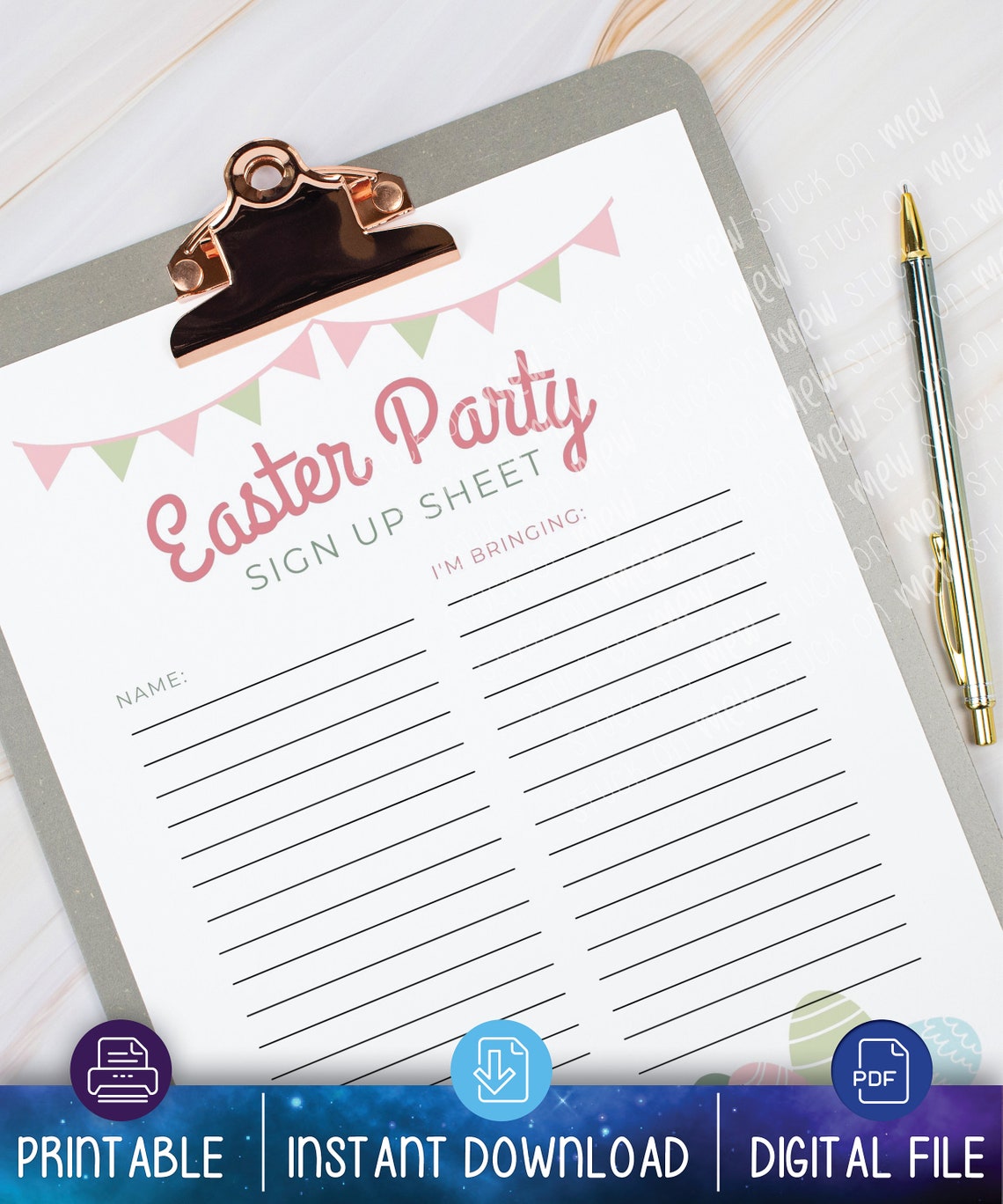Printable Easter Party Sign-up Sheet (PDF, JPEG) - Etsy